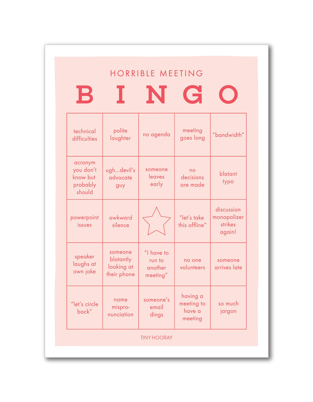 Horrible Meeting Bingo Game – Scripted Studio